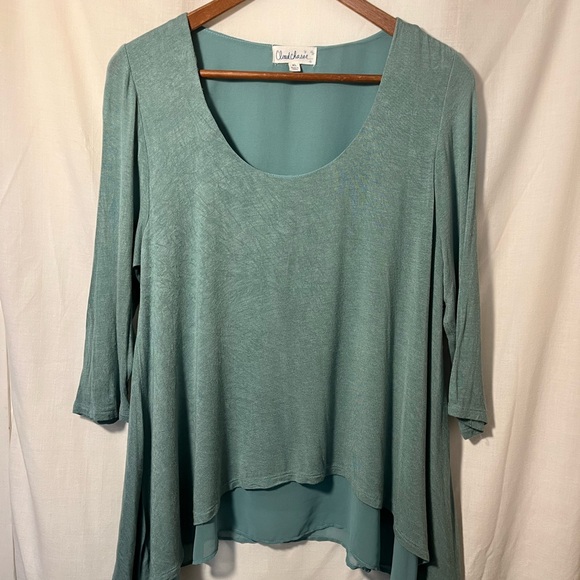 Cloud Chaser | Tops | Cloud Chaser Green Asymmetrical Tunic Blouse ...